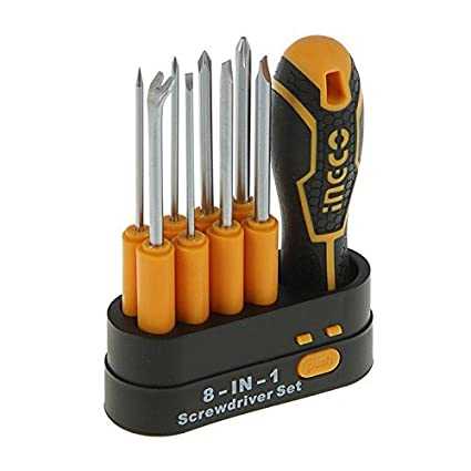 INGCO AKISD0901 8 IN 1 Interchangeable Screwdriver Set | Compact and ...