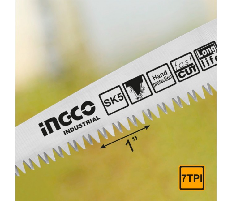 INGCO HFSW1808 Folding Saw 7" with Triple Teeth and Hand Protection ...