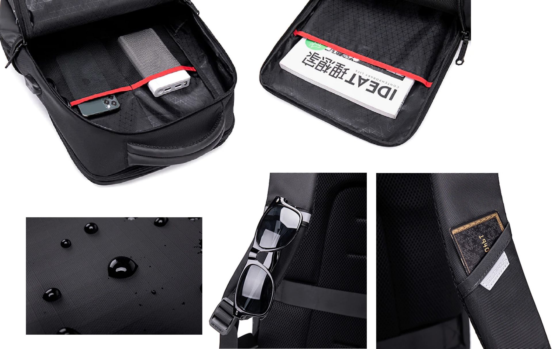 Golden Wolf GB00444 Water Resistant Laptop Business and Travel Backpack ...