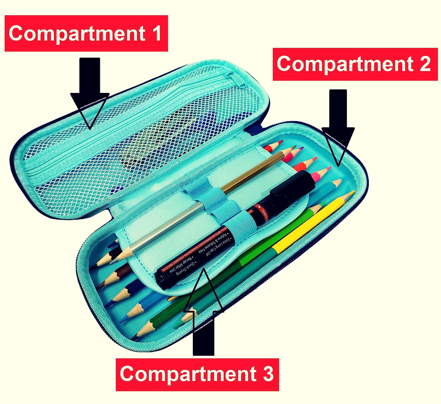 Colorful Rainbow Unicorn 3D Print Pencil Case for Girls | EVA Zipper ...