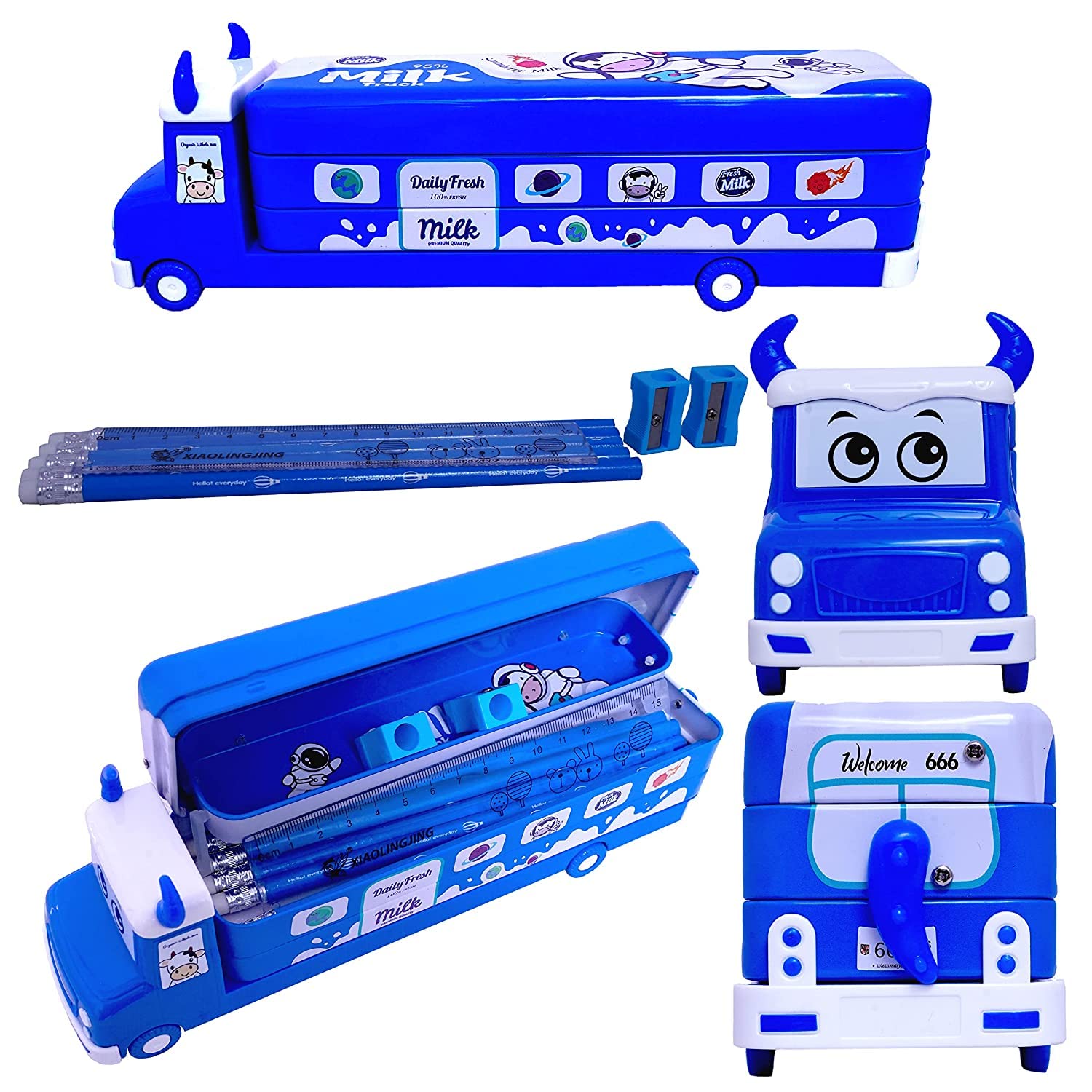 Weshopaholic School Bus Double Compartment Pencil Box - Organize and ...