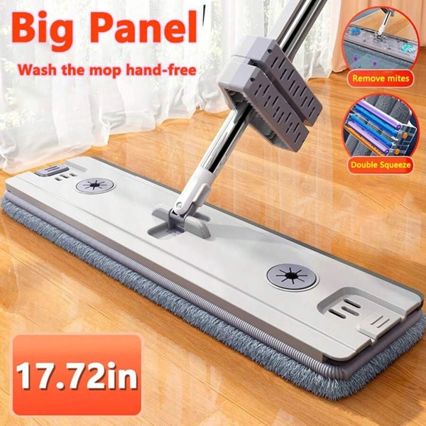 M6 Hand-Free Flat Mop with Microfiber & 360° Head-airDeal.com.bd